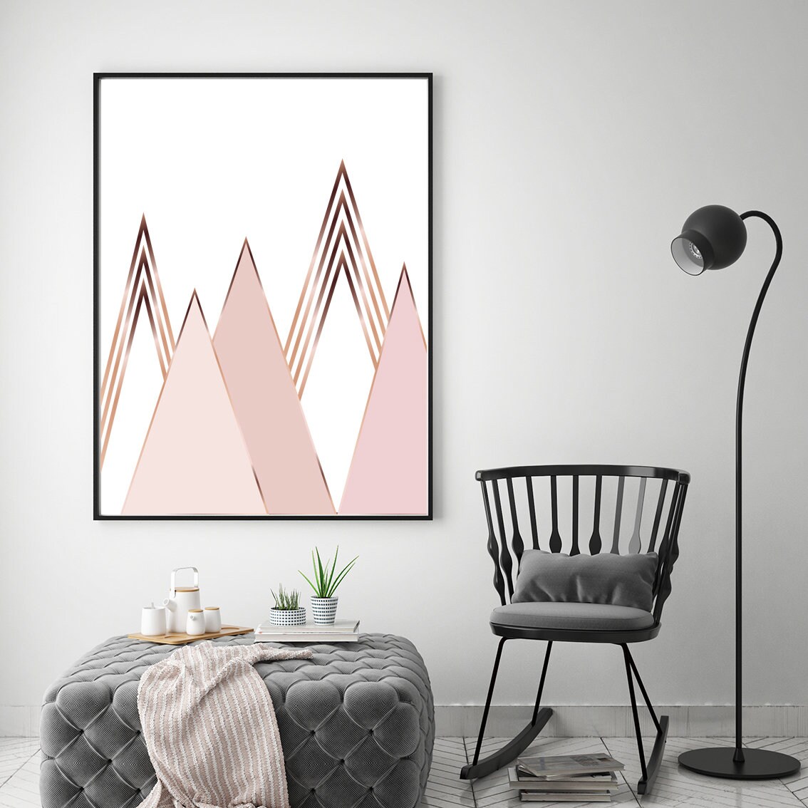 Pink Wall Decor Large Nursery Poster Art Print Scandinavian | Etsy