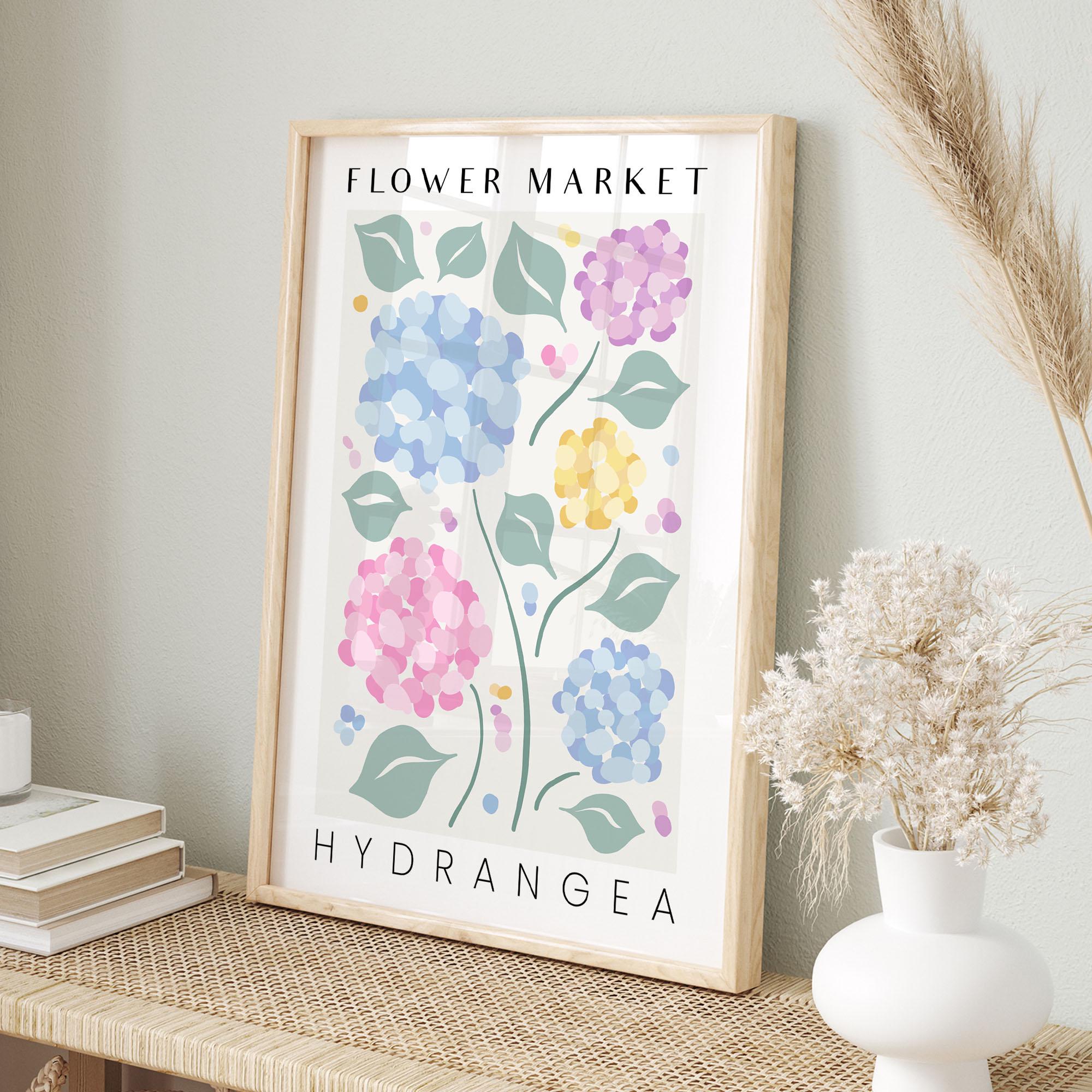 Set of 3 Pastel Flower Market Prints, Colorful Botanical Wall Art ...