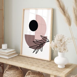 Set of 3 Mauve Wall Art Posters, Botanical Prints for Bedroom, Living ...