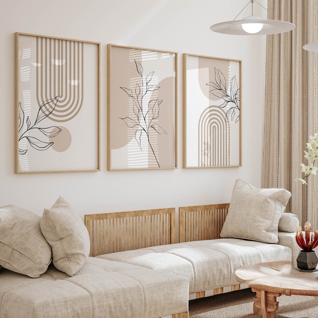 Neutral Wall Art Prints for Modern Minimalist Home Decor, Boho ...