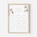 2024 Calendar, Minimalist Boho Yearly Wall Calendar in Neutral Beige ...