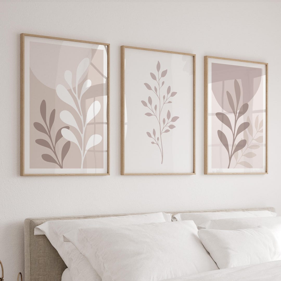 Abstract Botanical Wall Art Posters, Set of 3 Boho Art Prints, Trendy ...