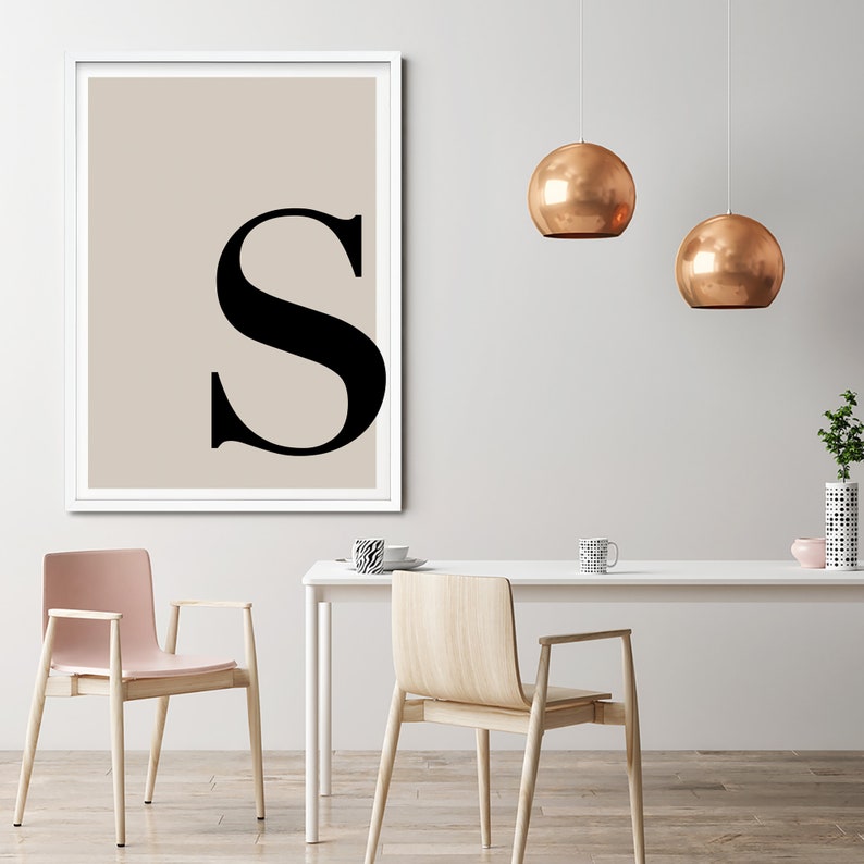 Personalized Modern Initial Art Print Custom Letter Poster - Etsy