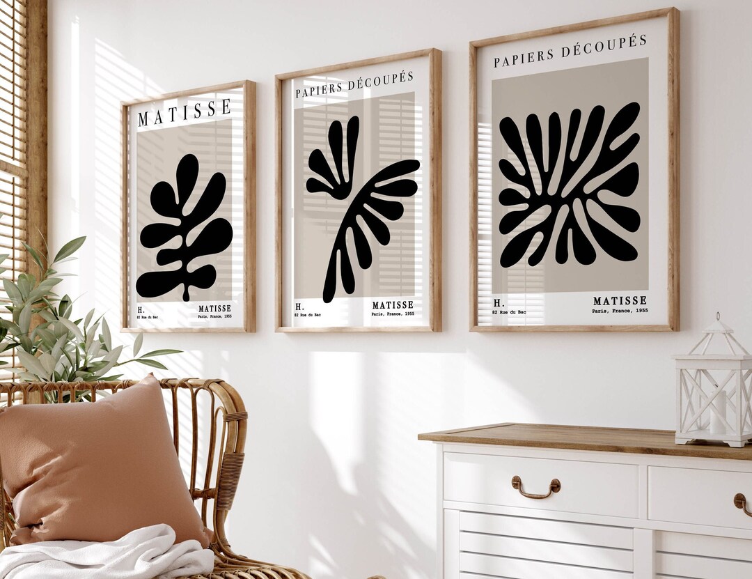 Set of 3 Matisse Prints, Mid Century Modern Wall Art, Neutral Triptych ...
