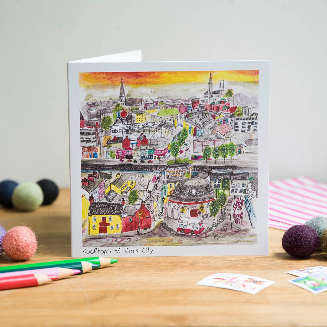 Rooftops of Cork City, Greeting Card - Etsy