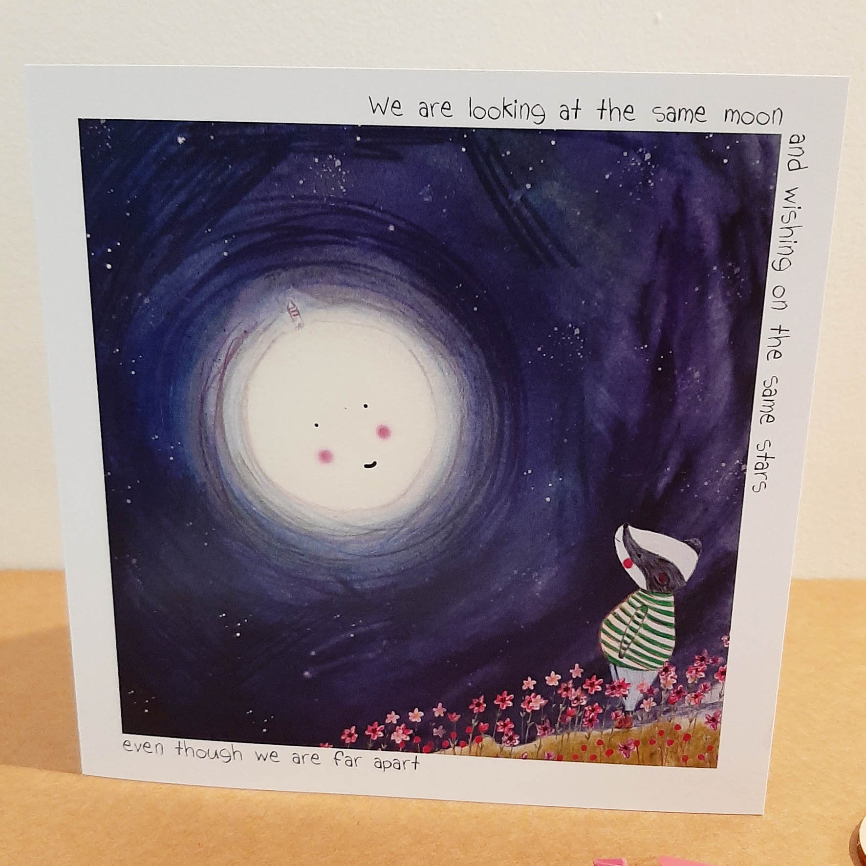 We Are Looking at the Same Moon Greeting Card - Etsy