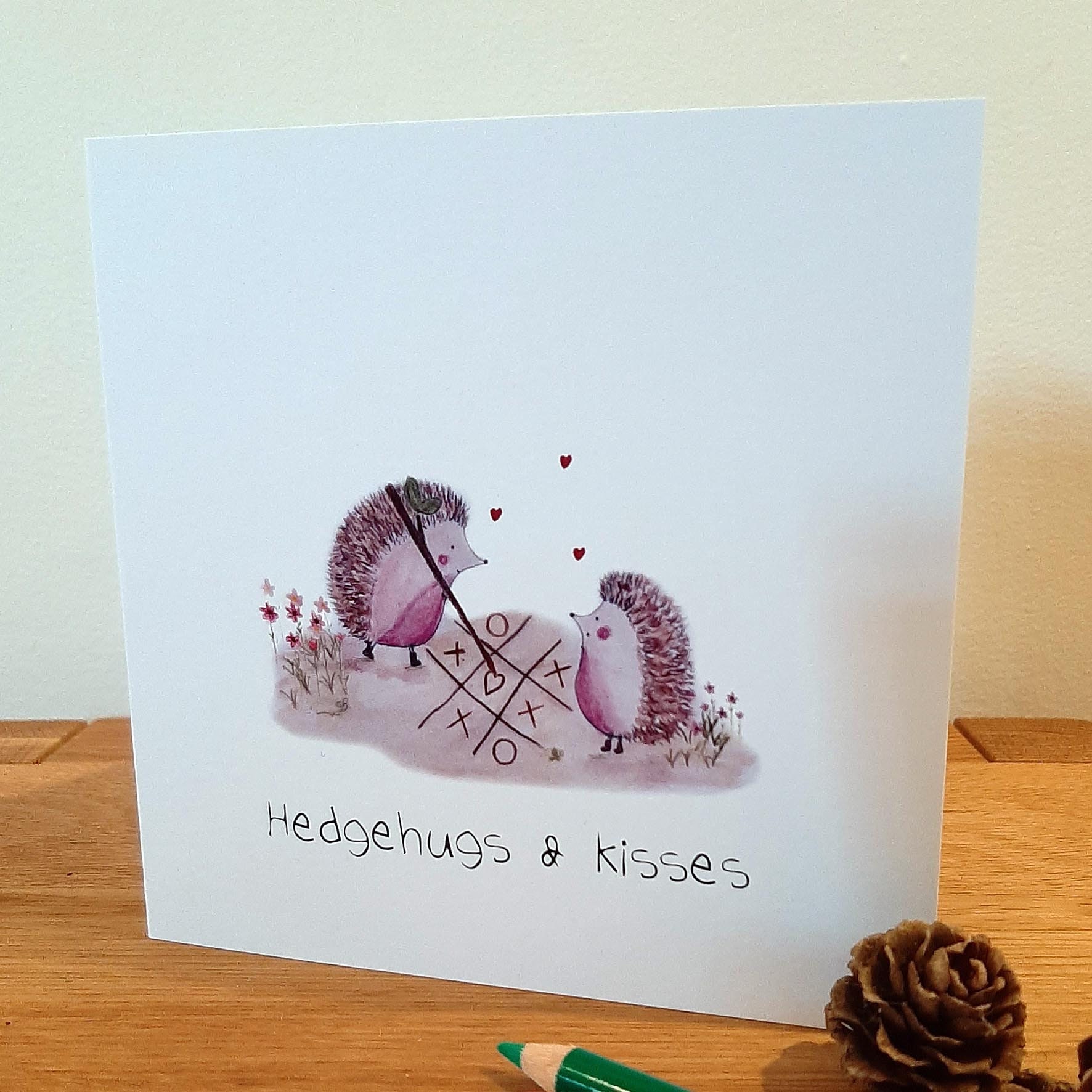 Hedgehugs and Kisses Hedgehog Greeting Card | Etsy