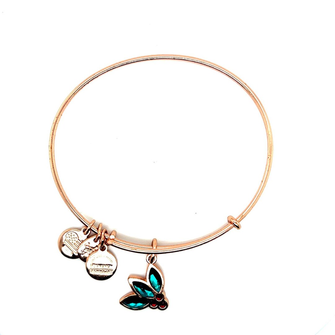 Alex and Ani Rose Gold Red/green Rhinestones Bracelet - Etsy