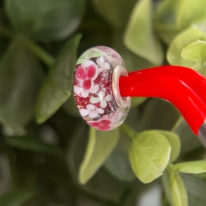 2 Pandora Pink/white Flower Murano Glass Charms - Etsy