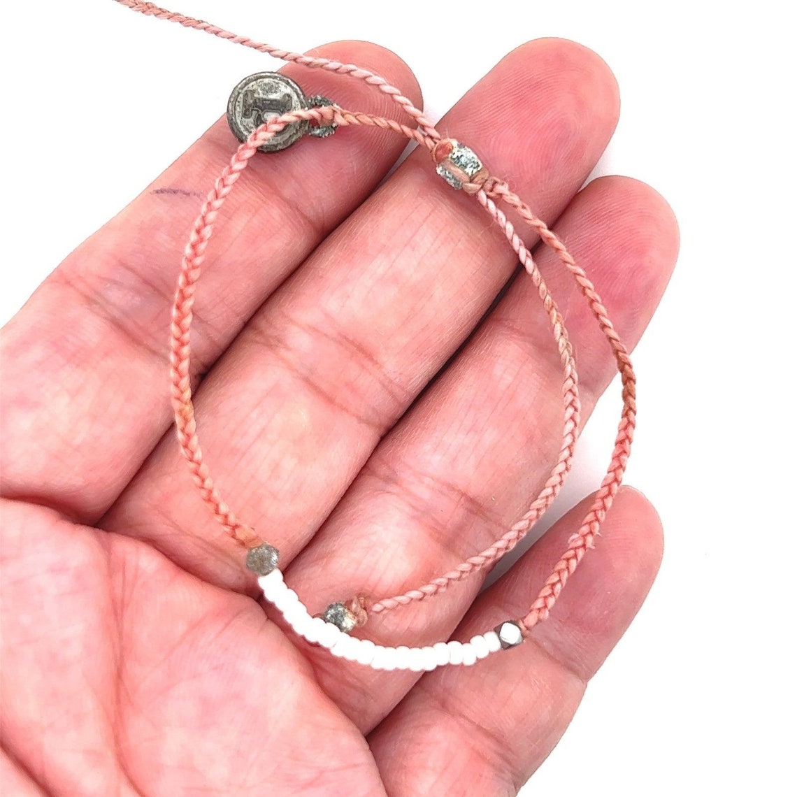 Pura Vida Pink Strand White Beads Bracelet - Etsy