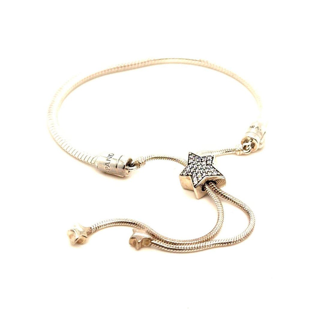 Pandora Pave Cz Star Clasp Sliding Bolo Bracelet - Etsy