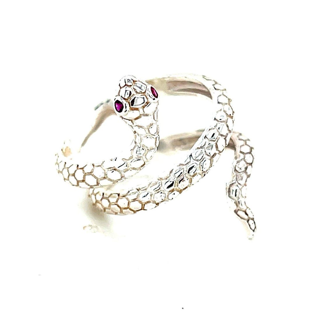 Silver 925 Snake Red Eyes Ring - Etsy