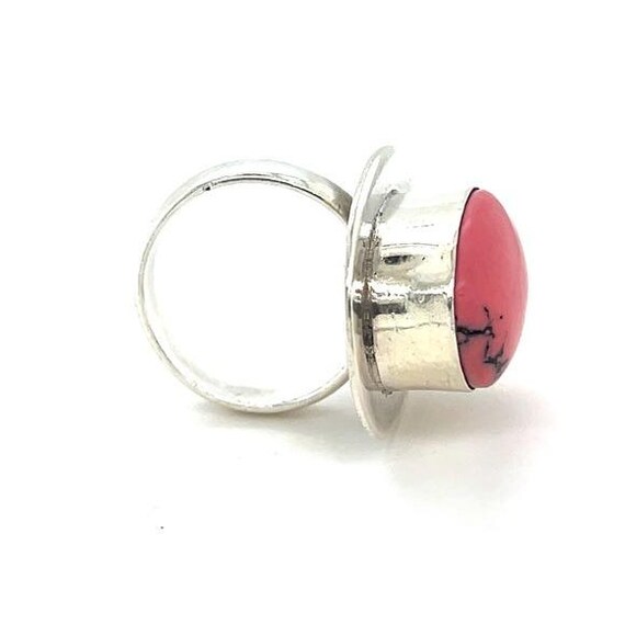 Silver 925 Mexico Bubble Gum Pink Ring - Gem
