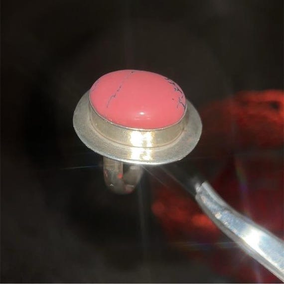 Silver 925 Mexico Bubble Gum Pink Ring - Gem