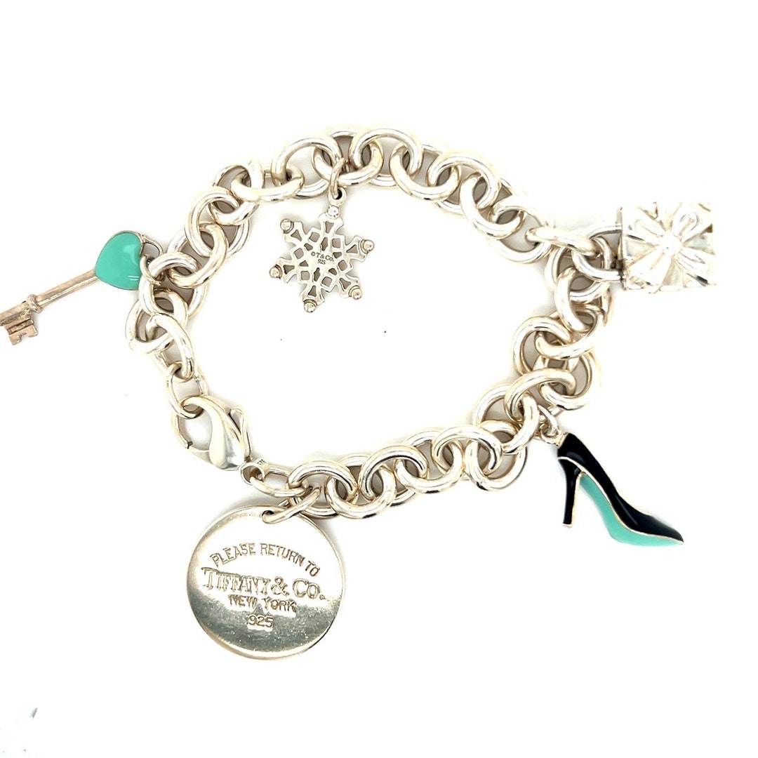 T&co. 925 Bracelet With Charms - Etsy