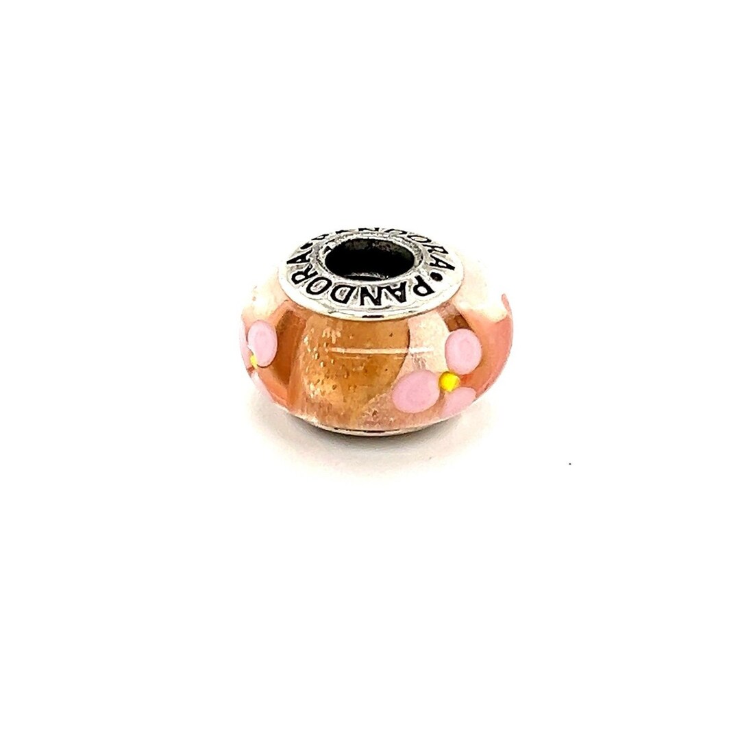 Pandora Pink Flower Murano Glass Charm - Etsy