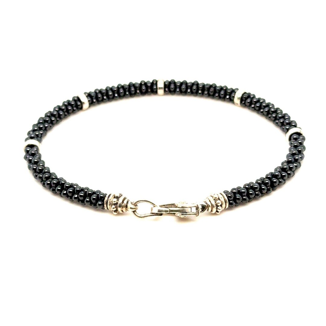 Lagos 925/750 Black Caviar 5-station Bracelet - Etsy