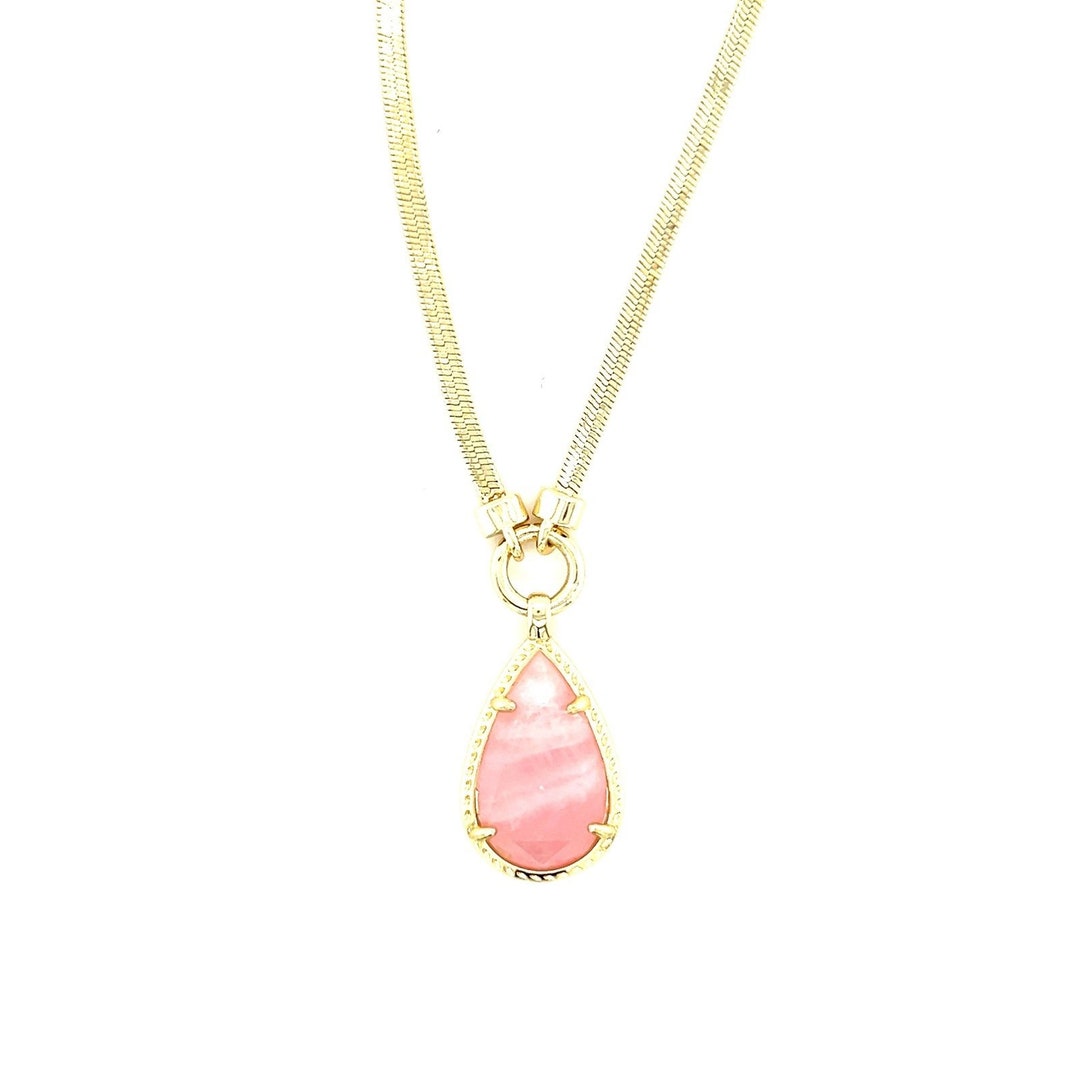 Pink Stone Necklace - Etsy