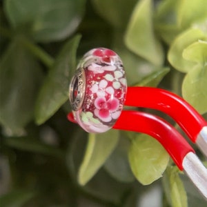 2 Pandora Pink/white Flower Murano Glass Charms - Etsy