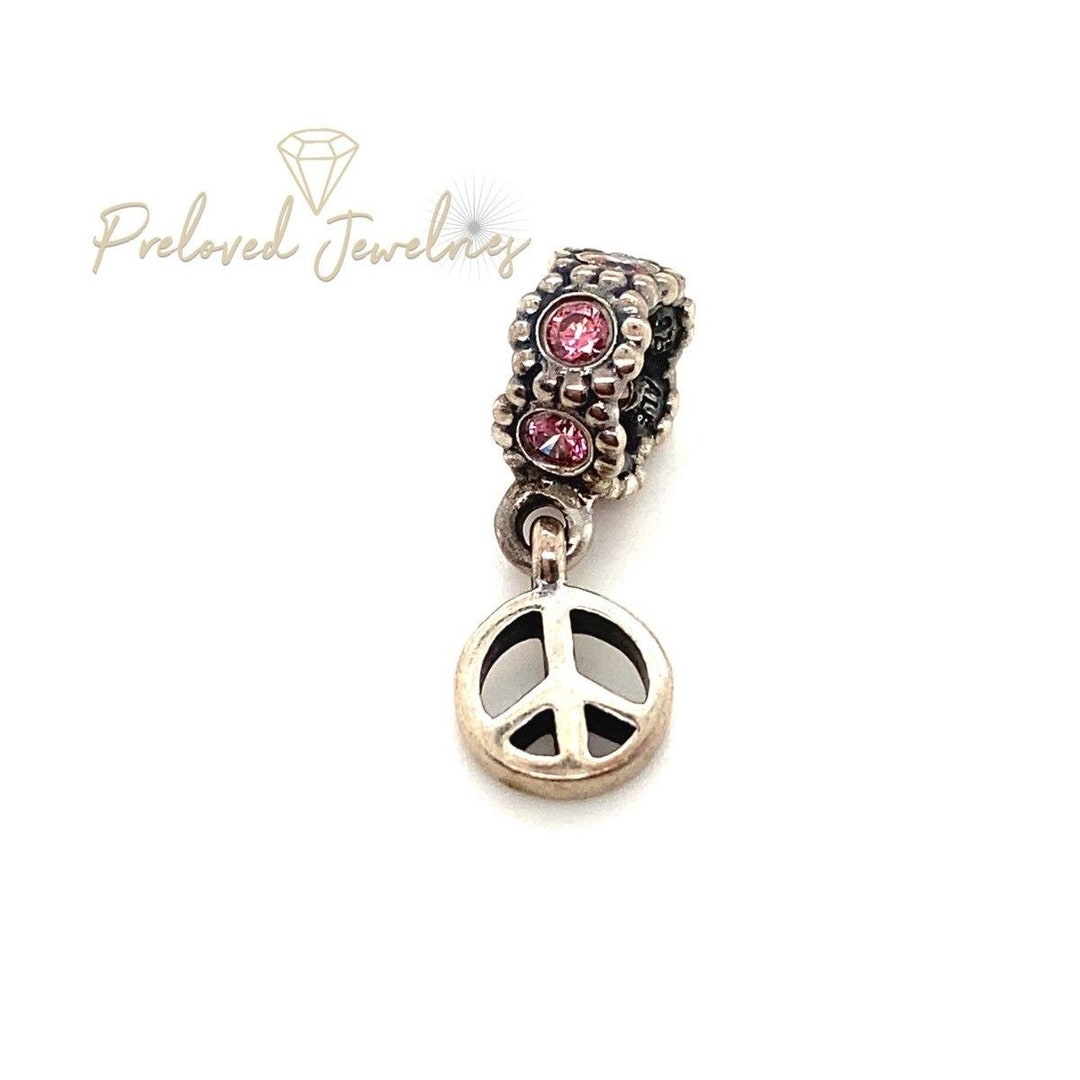 Pandora Pink Cz Peace Dangle Charm - Etsy