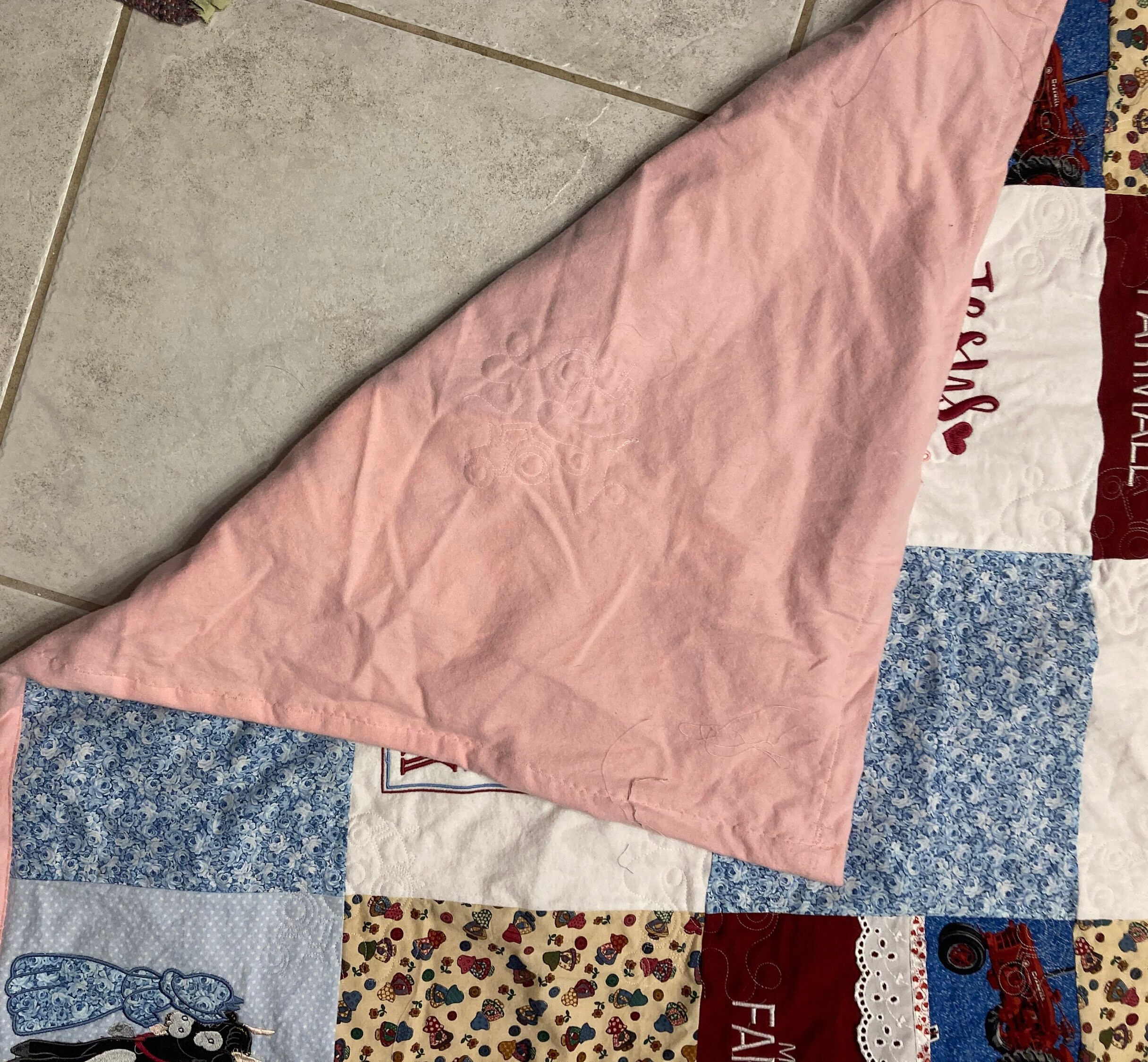 Farmall, Sun Bonnet Sue, Red Tractor, IH, Cow, Sheep, Appliqued Baby ...