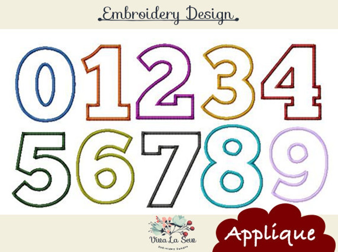 Fonts Applique Block Number , Large, Chunky Applique Numbers Machine ...