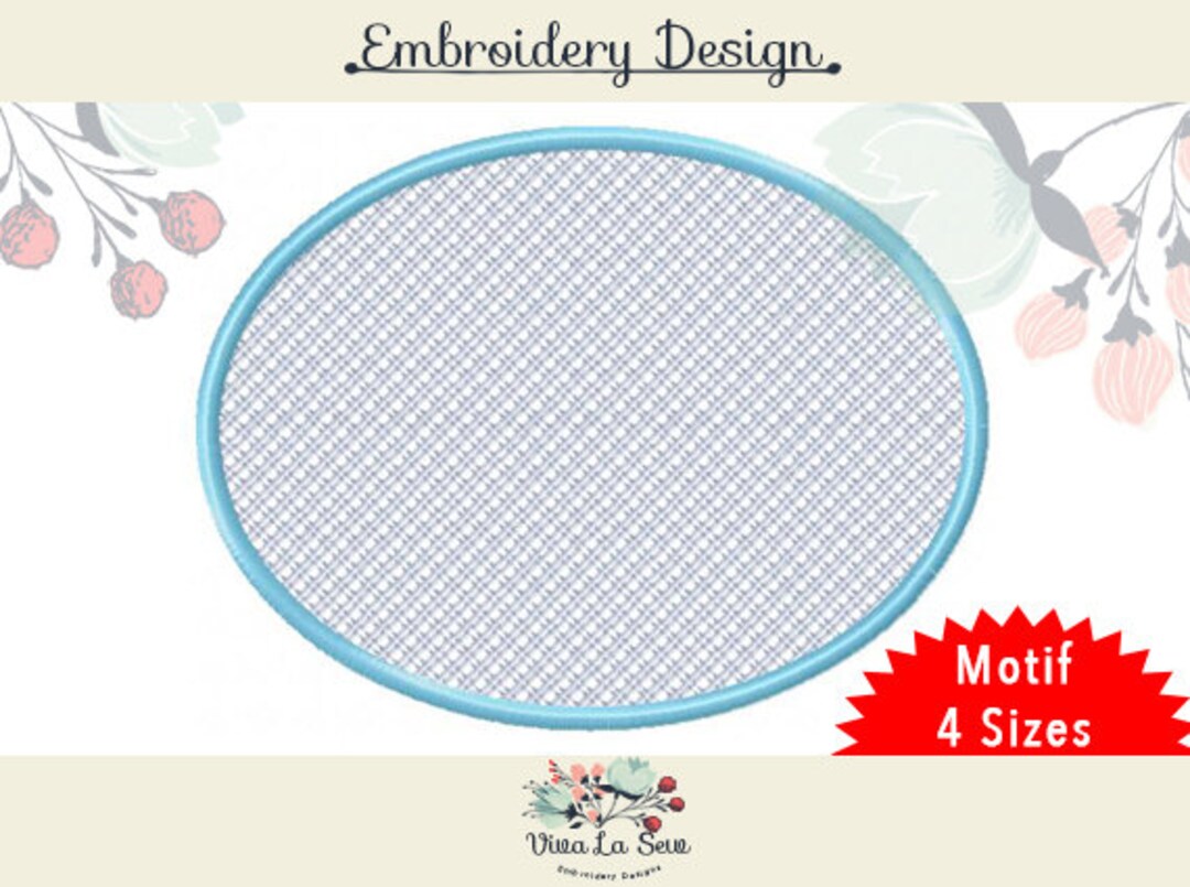 Oval Motif Frame Simple Embroidery Design / Towels - Etsy