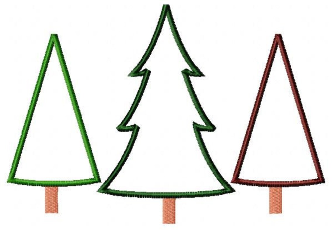 Instant Download Christmas Tree Trio Appliqué Holiday - Etsy