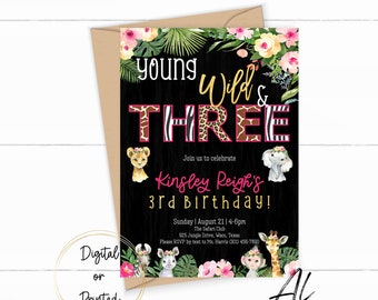 Young Wild and Three Invitation - Etsy