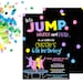 Jump Birthday Invitation, Girl Jump Invitation, Jump Birthday Party ...
