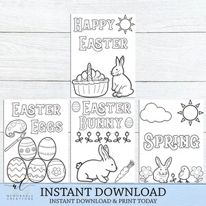 Easter Printable Coloring Sheets, Kids Easter Activity, Easter Bunny ...
