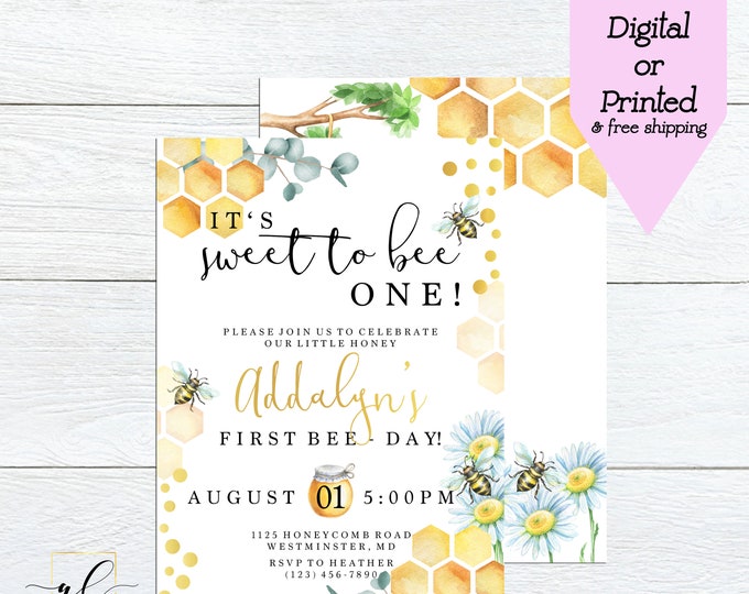 Bee Birthday Invitation, Our Little Honey Birthday Party, Beehive ...