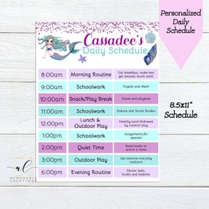 Personalized Mermaid Daily Schedule, Mermaid Daily Planner, Daily ...