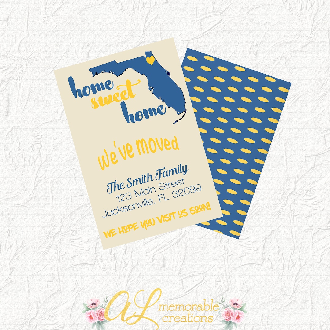 Address Change Announcement, We've Moved Card, New Address, Address ...