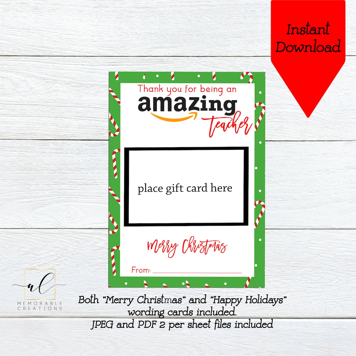 Christmas Amazon Gift Card Holder Printable, Amazon Gift Card Holder ...