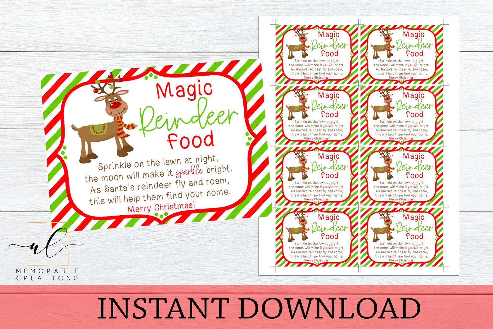 Magic Reindeer Food Tag Printable, Magic Reindeer Food Card, Kid ...