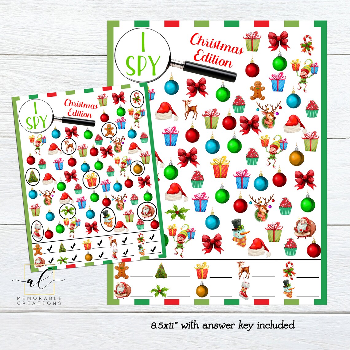 Christmas I Spy Printable Game Kids Christmas Activity | Etsy