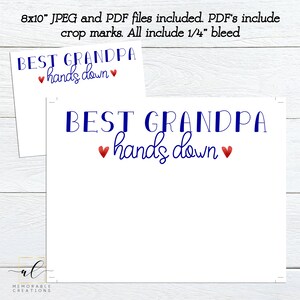 Best Grandpa Hands Down Sign, Handprint Gift for Grandpa, Father's Day ...