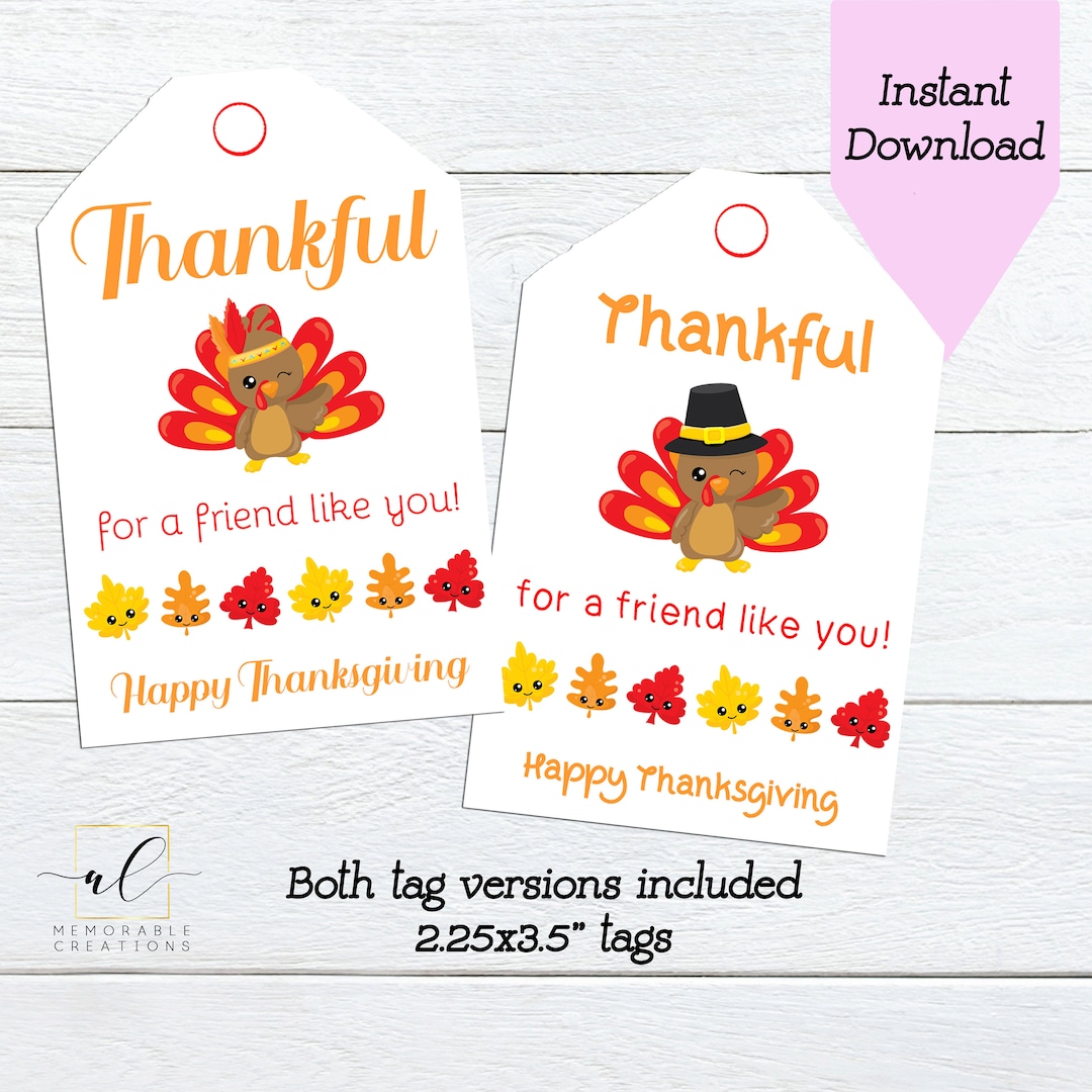 Kids Thanksgiving Tags, Thanksgiving Gift Tags, Thanksgiving Tags ...
