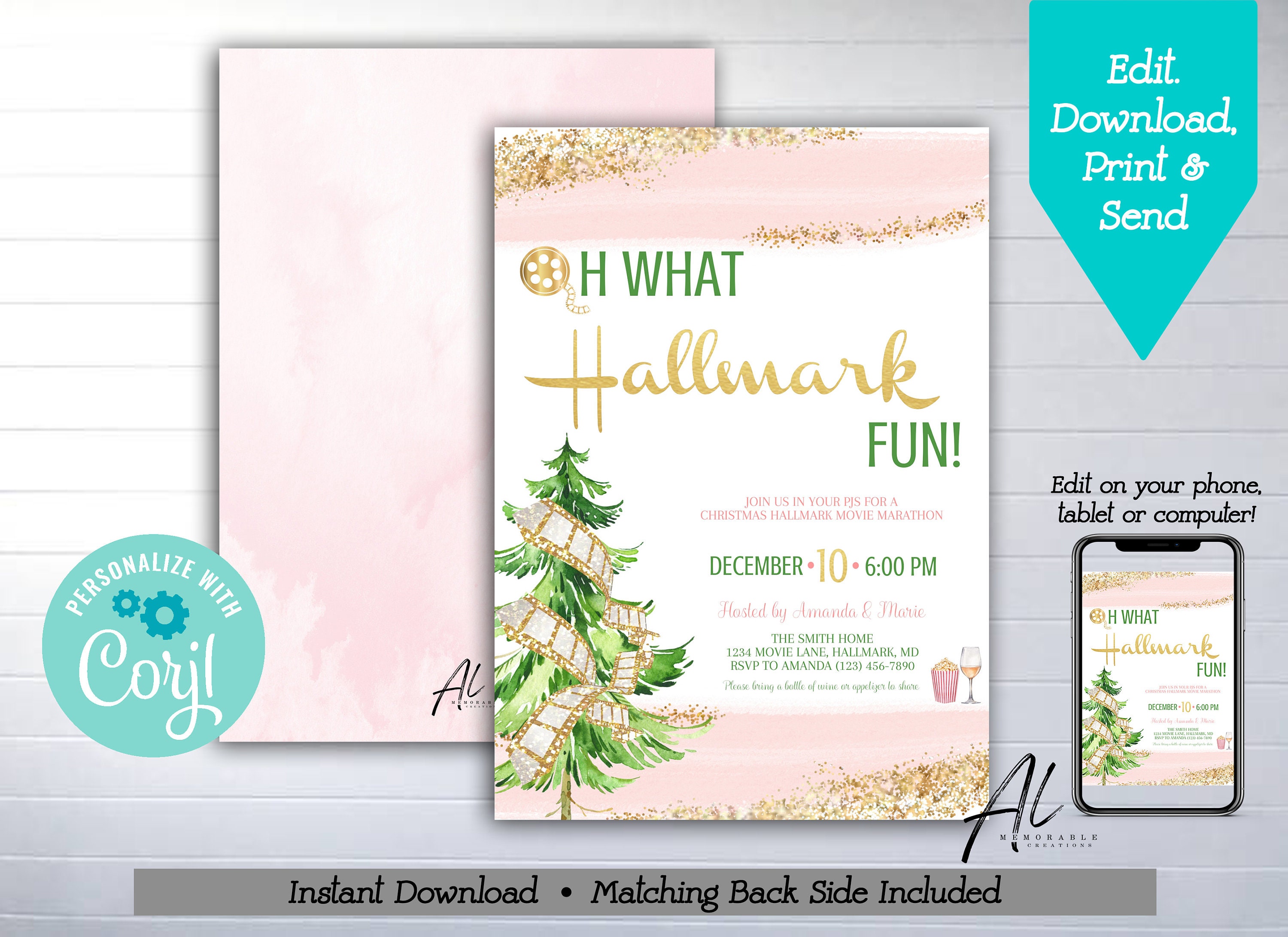 Hallmark Invitation Templates Printable Hallmark Christmas Movie PSD,