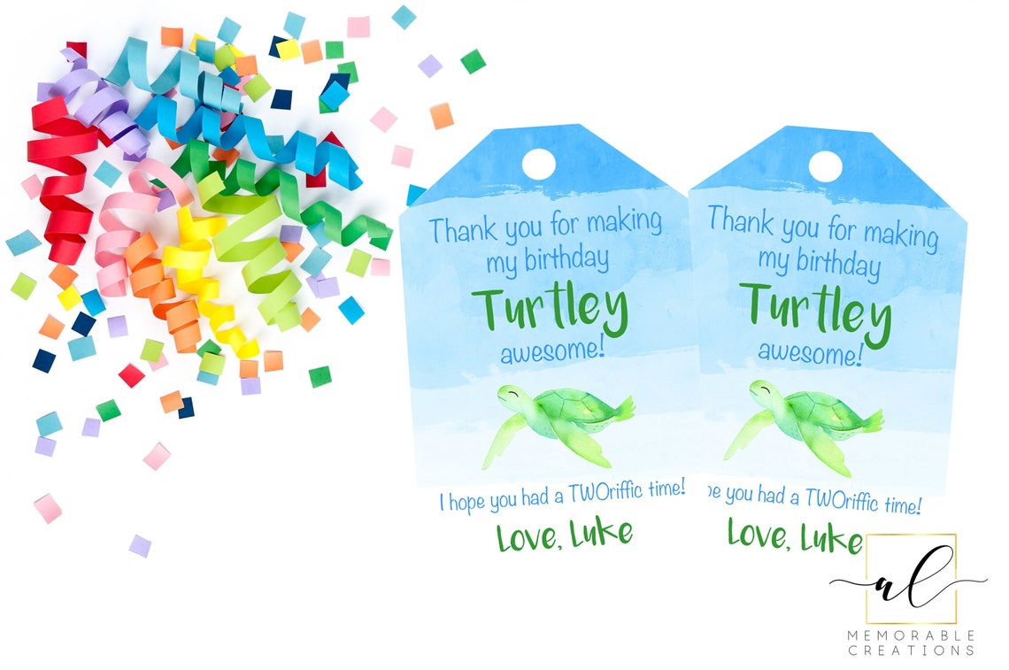 Turtle Favor Tags Turtle Gift Tags Sea Turtle Tags Sea | Etsy