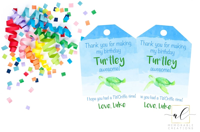 Turtle Favor Tags, Turtle Gift Tags, Sea Turtle Tags, Sea Turtle ...