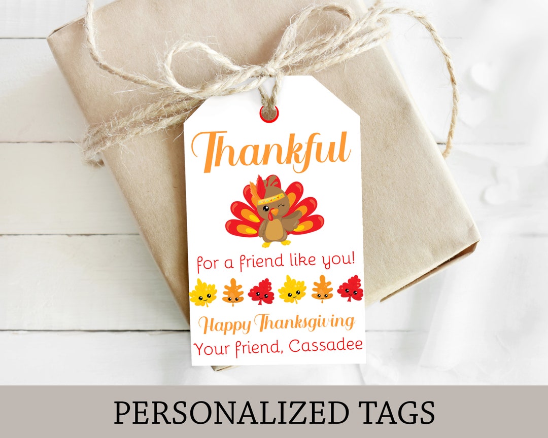 Kids Thanksgiving Tags, Thanksgiving Gift Tag, Personalized ...