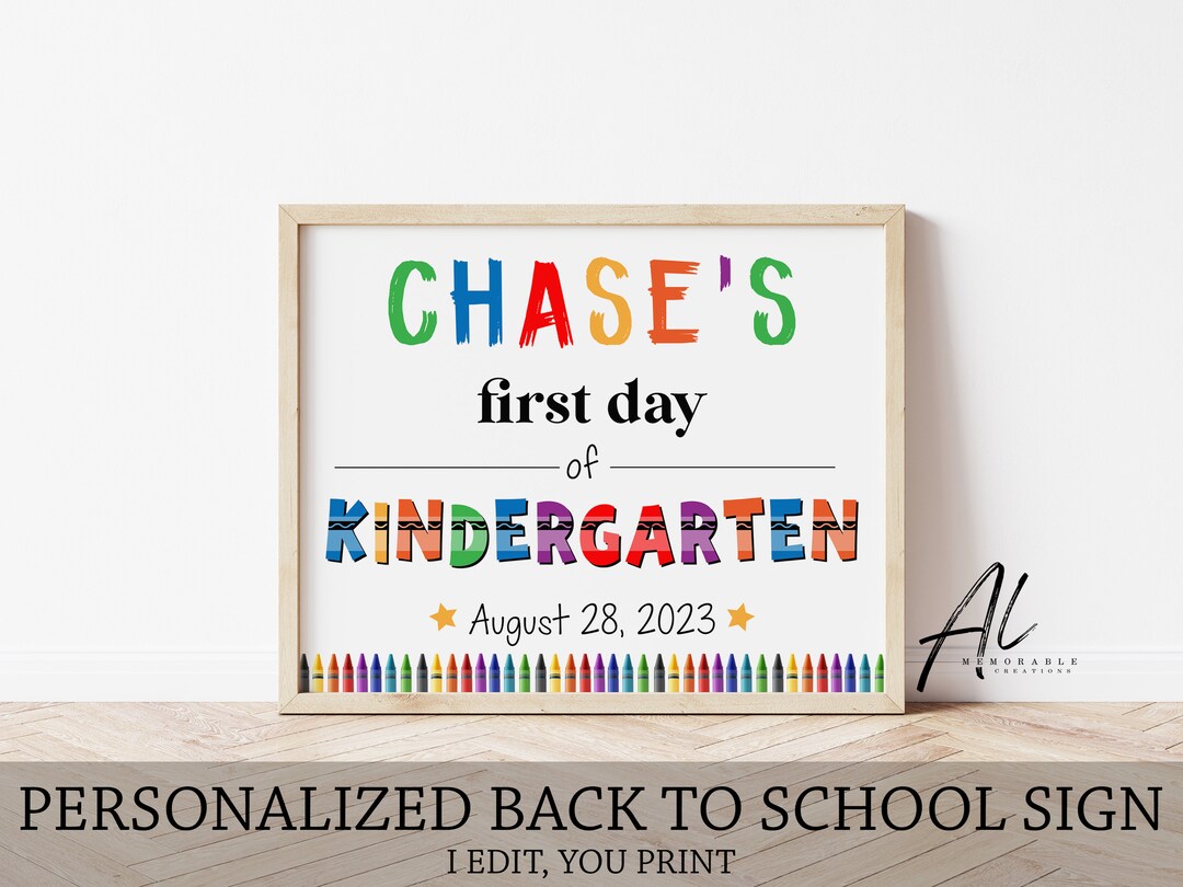 First Day of Kindergarten Sign, First Day of School Sign, Last Day of ...