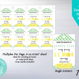 Lemon Teacher Appreciation Printable Gift Tag, Editable Lemon End of ...