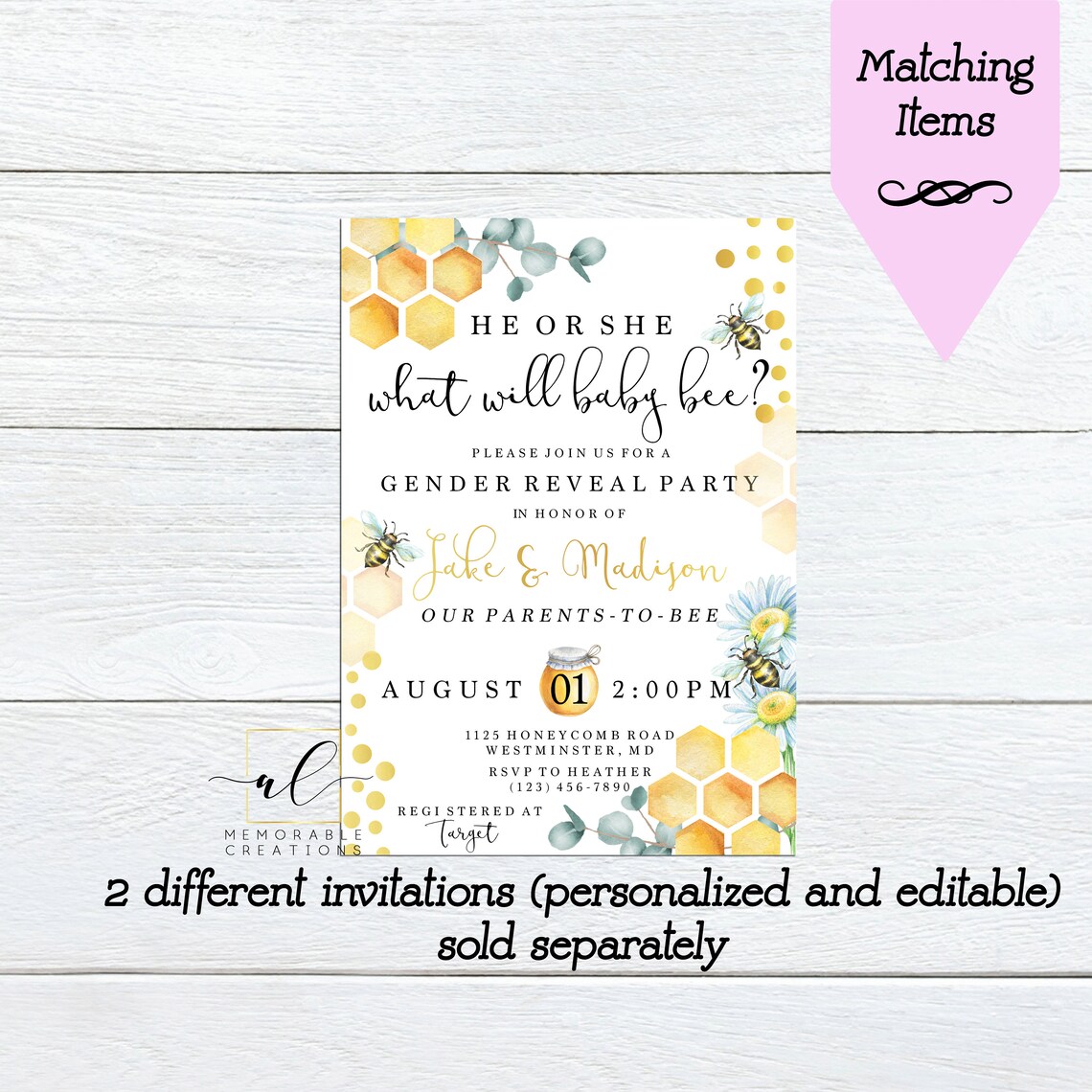 Honey Bee Gender Voting Sign Bee Gender Reveal Party Boy or - Etsy