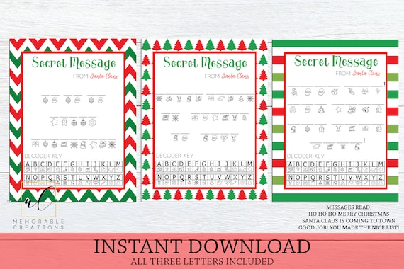 Secret Message From Santa Coded Letters From Santa Elf | Etsy