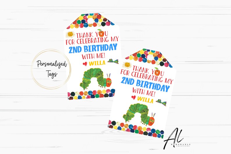 Very Hungry Caterpillar Tags Hungry Caterpillar Gift Tags - Etsy