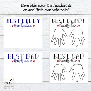 Best Dad Hands Down Sign, Handprint Gift for Dad, Father's Day Gift ...