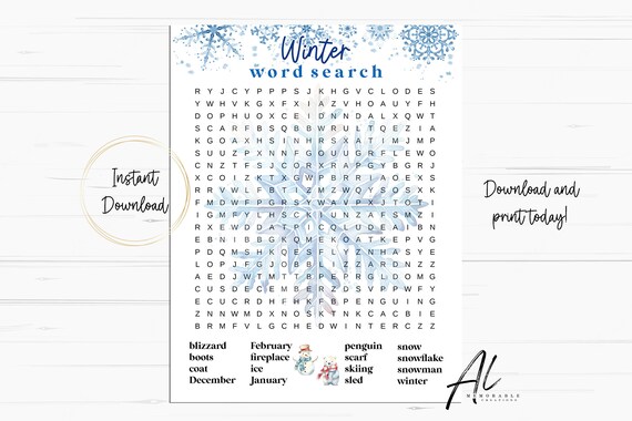 Sopa De Letras De Invierno Para Imprimir